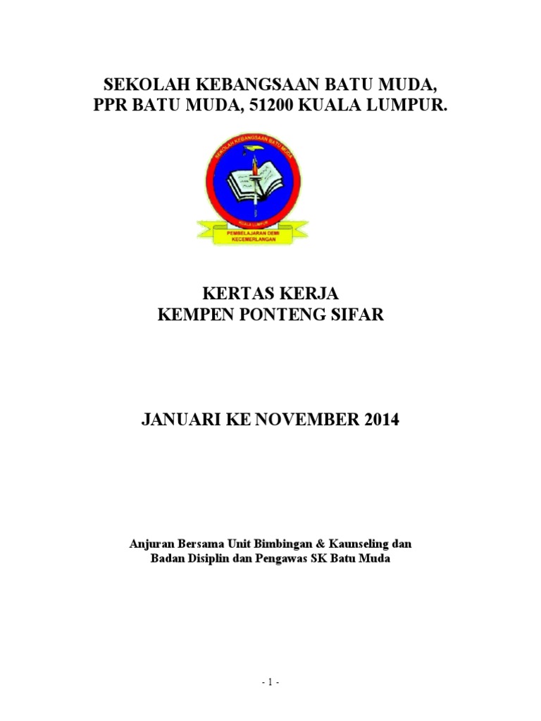 Kertas Kerja Program Ponteng Sifar 2014 | PDF