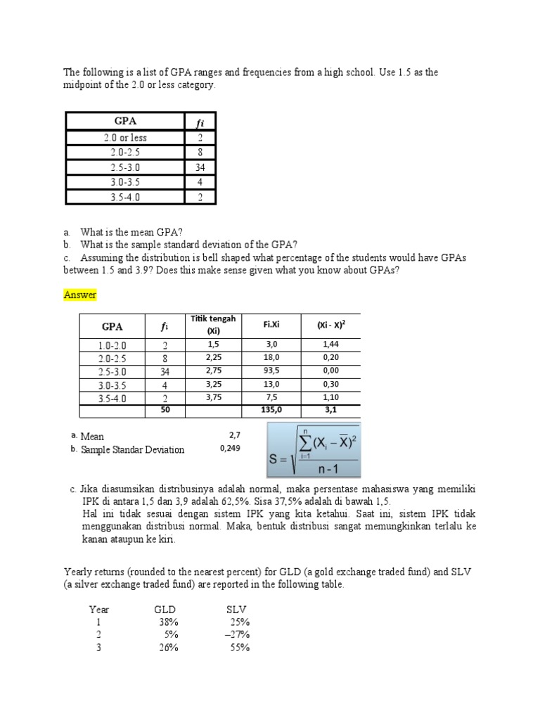 High School GPA and Data Analysis | PDF | Statistics | Data Analysis