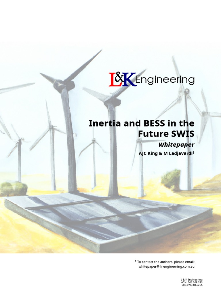 LKEng Inertia in The SWIS | PDF | Electrical Grid | Electric Generator