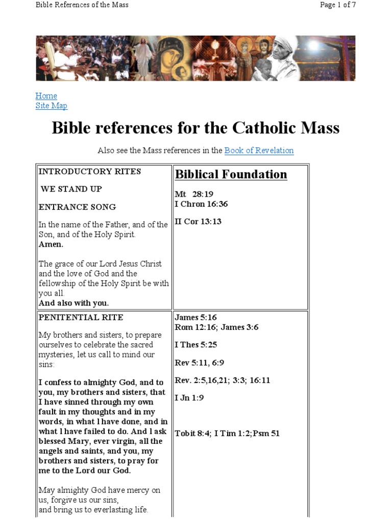 Bible References for the Holy Mass | Mass (Liturgy) | Mercy