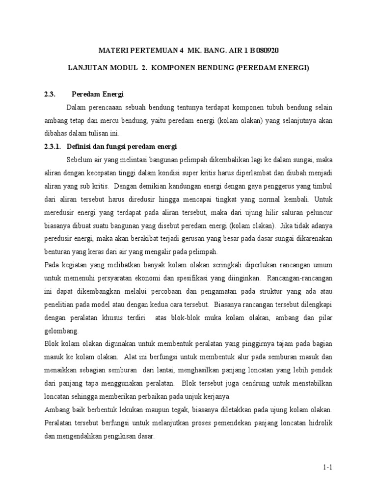 Teknik Peredam Energi Bendung | PDF | Sains & Matematika