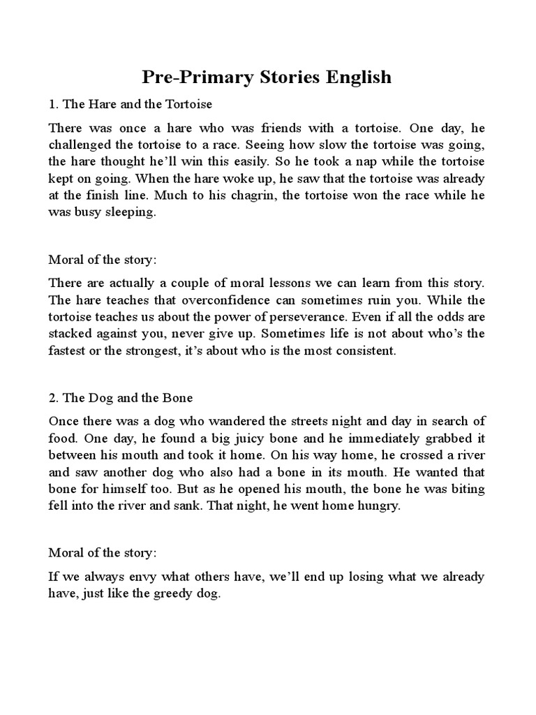 Pre-Primary Stories | PDF