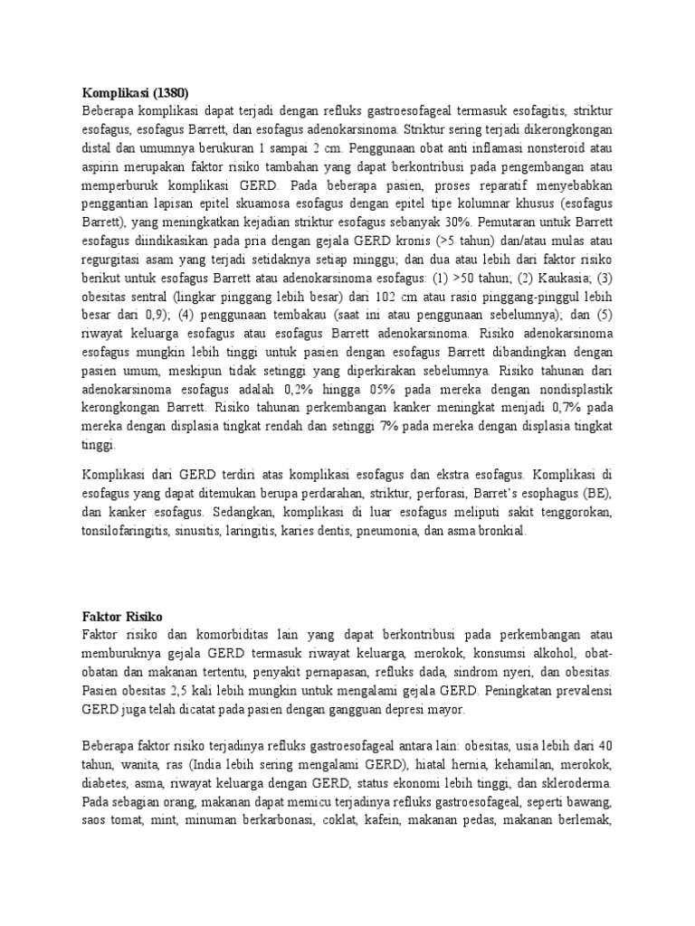 Faktor Resiko, Komplikasi, Hubungan H.pylori Dan Gerd | PDF ...