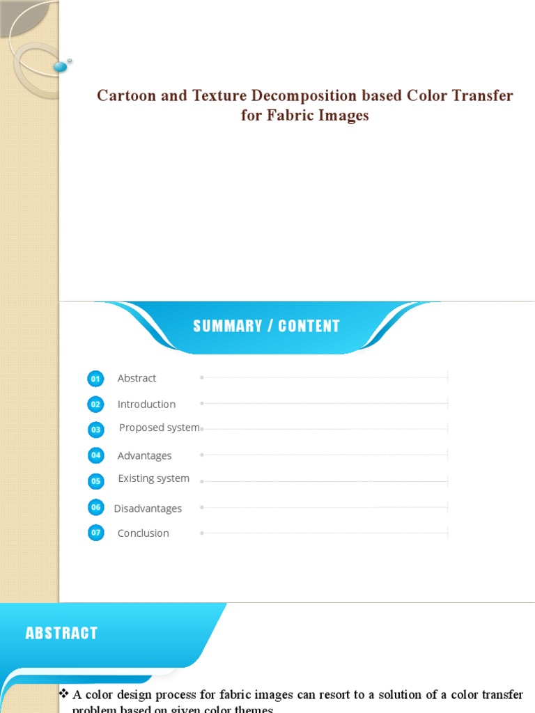Cartoon and Texture Decomposition Based Color Transfer For Fabric Images | PDF | Image ...