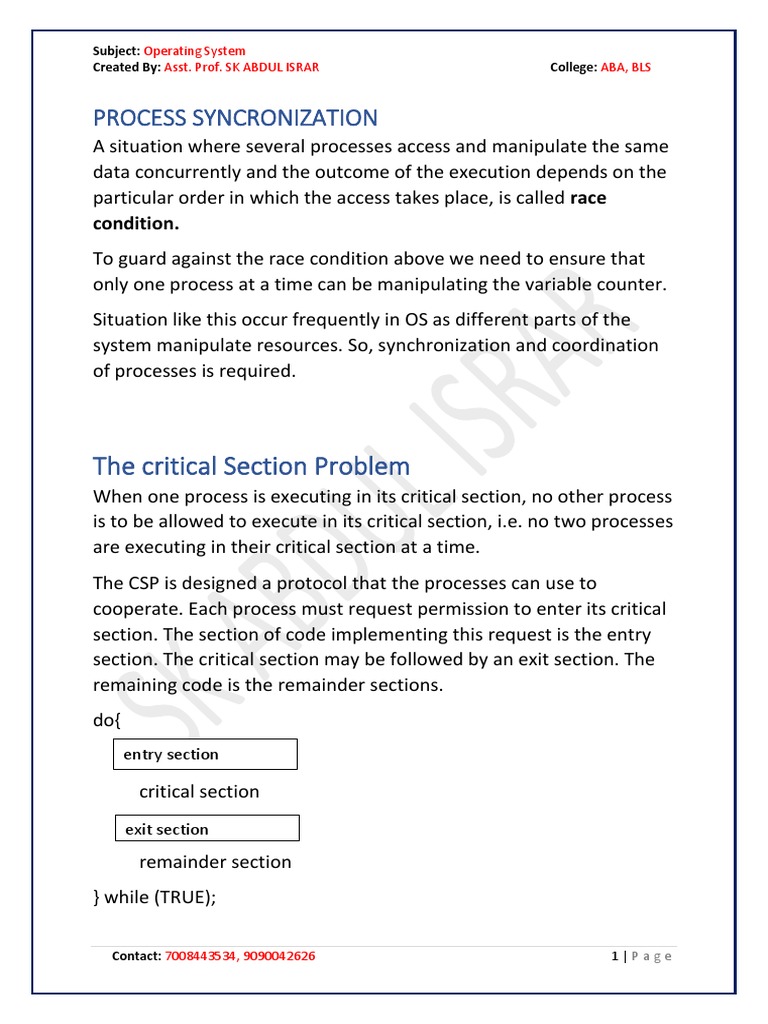 Operating System MCA BPUT Unit-4 | PDF | Process (Computing) | Computer Data Storage