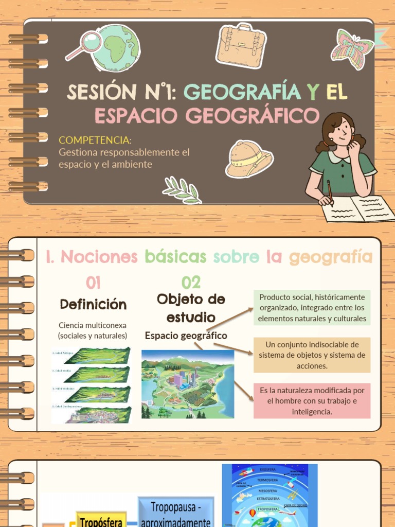 Sesión N°1 - Geografía y El Espacio Geográfico | PDF | Geografía | Naturaleza