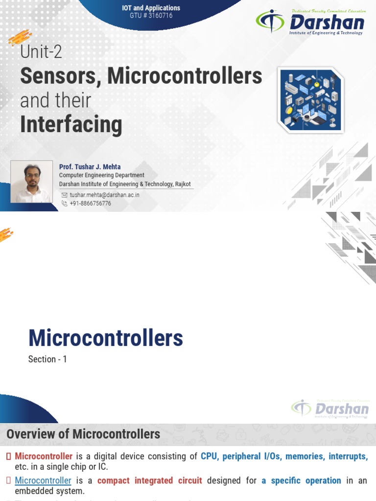 Unit-2: Sensors, Microcontrollers Interfacing | PDF | Microcontroller | Electronics