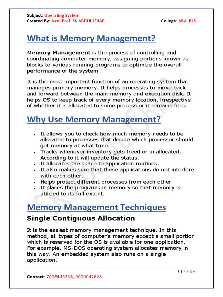Operating System MCA BPUT Unit-5 | PDF | Computer Data Storage | Operating System