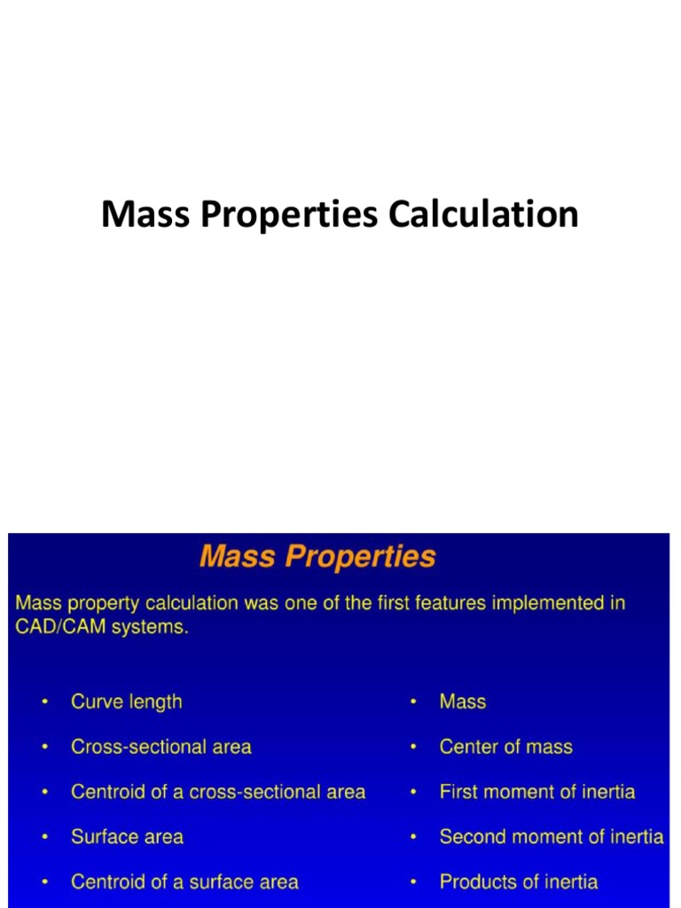 Mass Properties Calculation | PDF