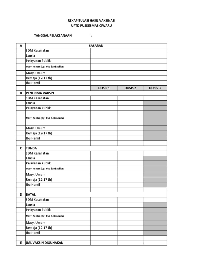 Format Rekap Harian | PDF