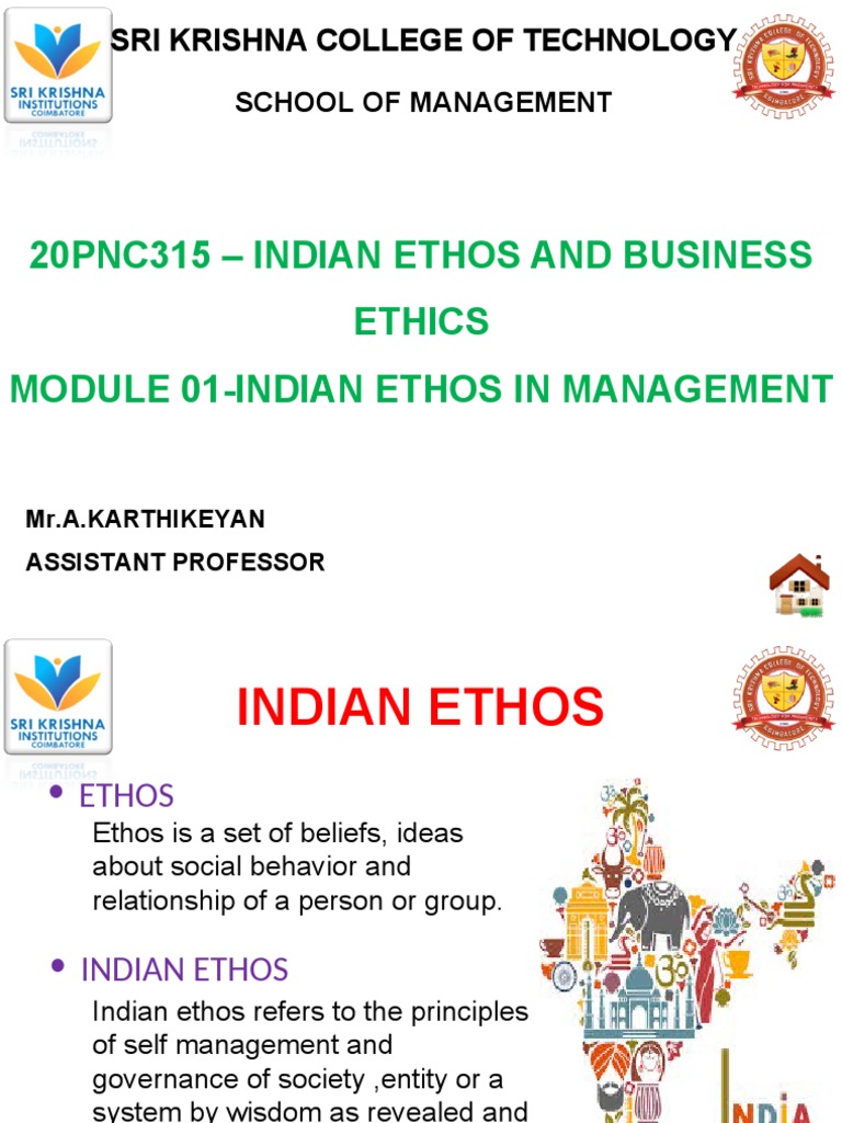 20Pnc315 - Indian Ethos and Business Ethics Module 01-Indian Ethos in ...