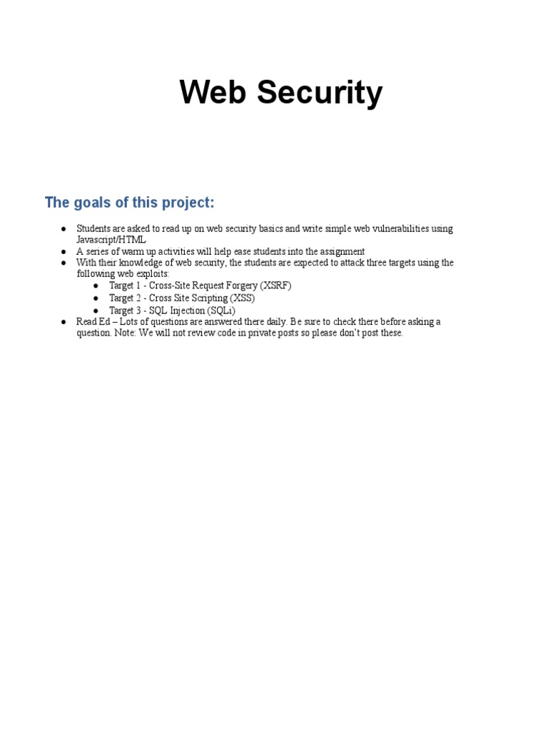 Web Security | PDF | Internet & Web | World Wide Web