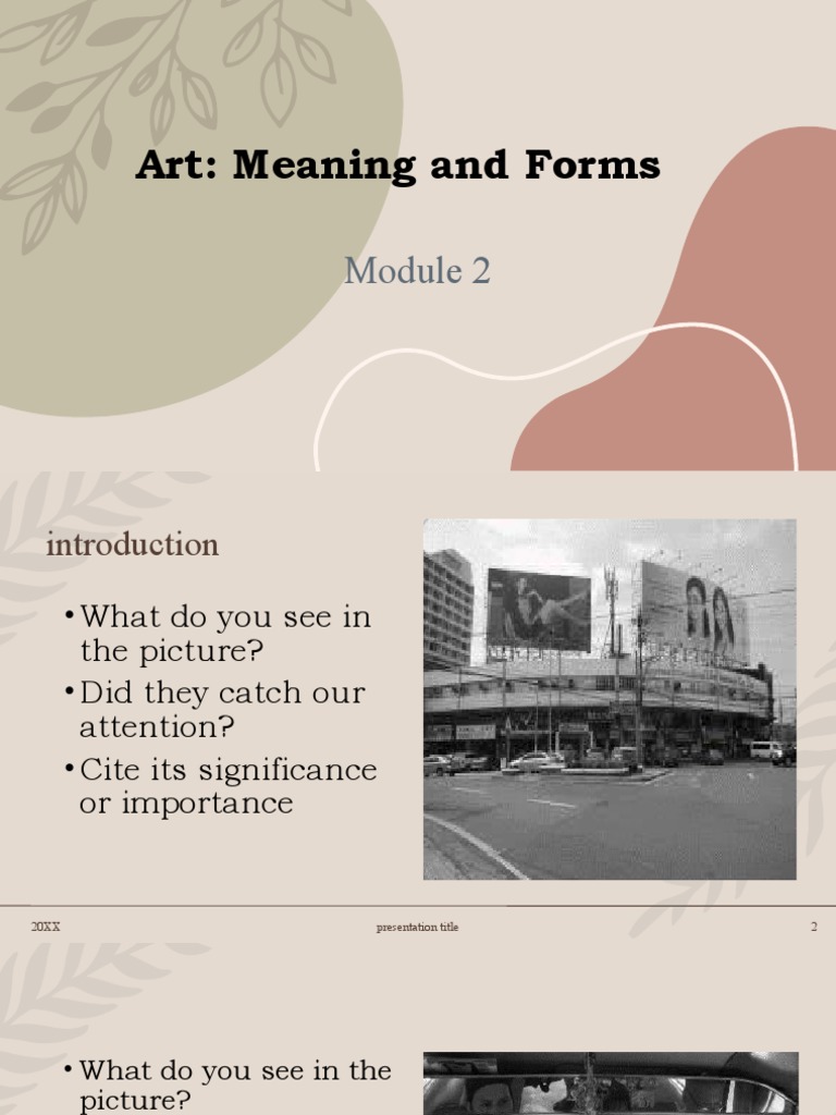 CPAR Week 2 Art Meanings and Form | PDF | Comics | Installation Art