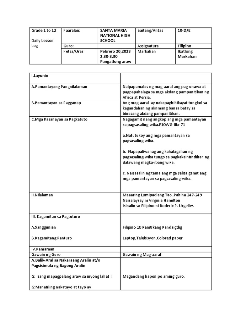 Maaaring Lumipad Ang Tao 3 | PDF