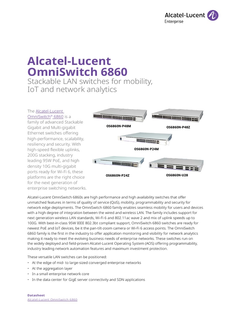 Alcatel Omniswitch-6860-Datasheet-En | PDF | Computer Network | Network ...