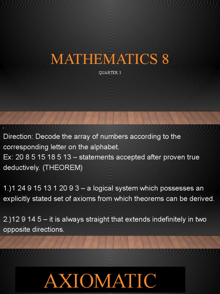 Mathematics 8: Quarter 3 | Download Free PDF | Axiom | Theorem