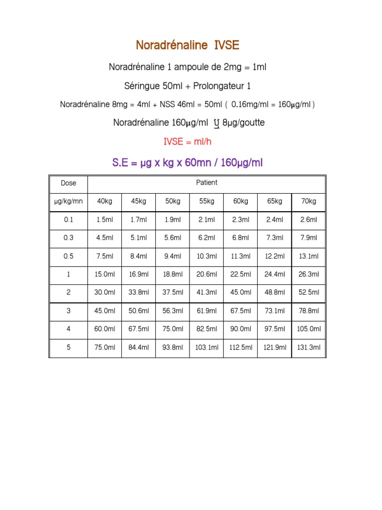 IVSE Noradrenaline | PDF