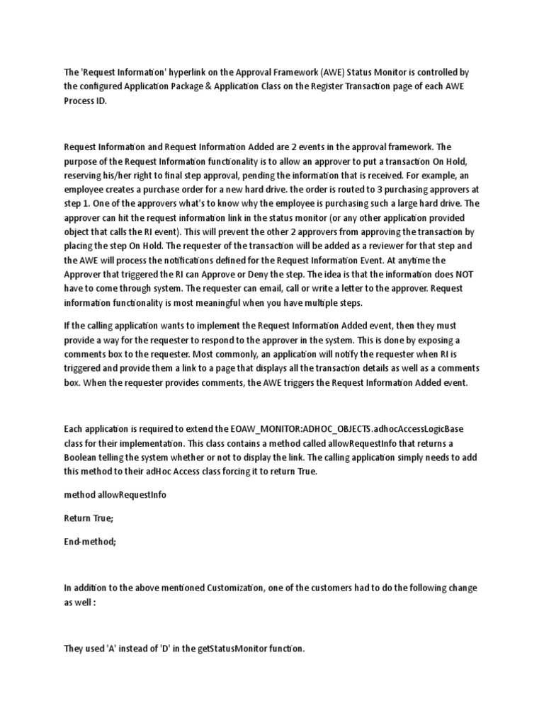 RequestInfo Action in AWE | PDF | Information | Computer Engineering