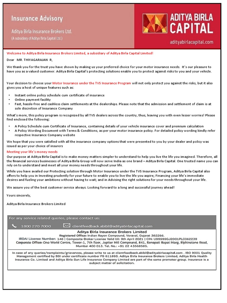 Bike - Policy Schedule | PDF | Insurance | Vehicle Insurance