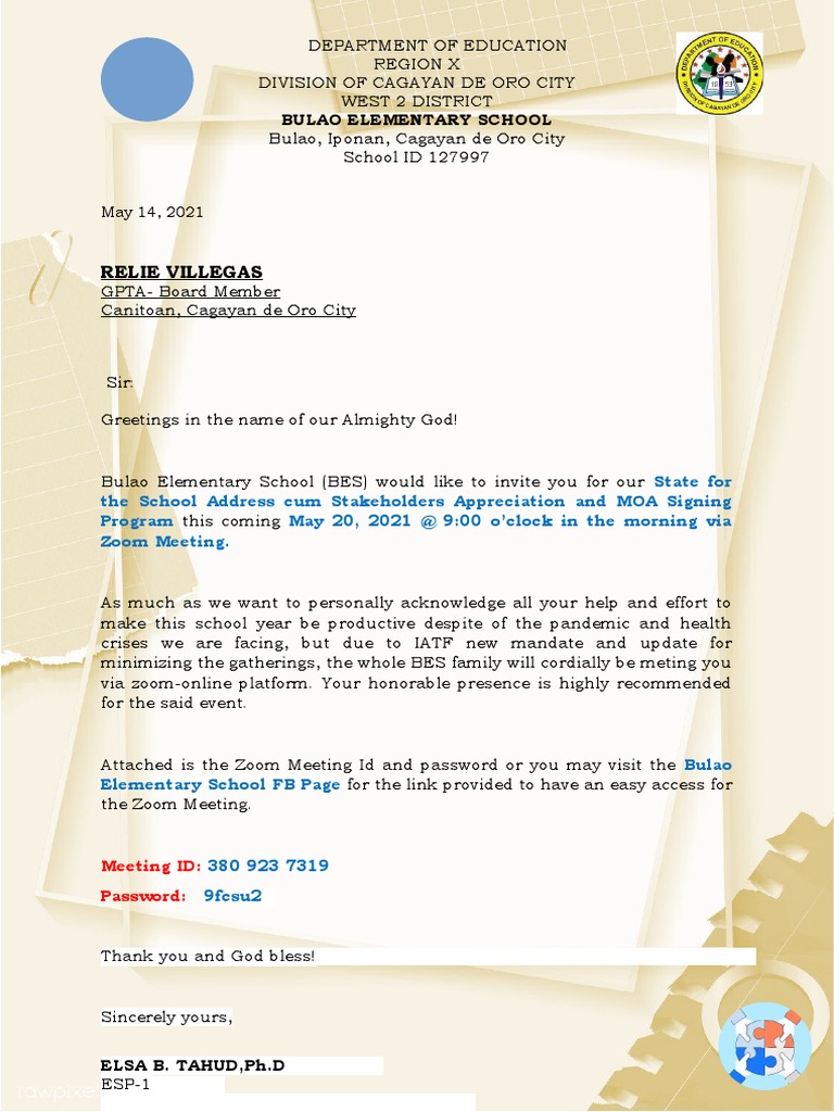 Summit Invitation Letter | PDF