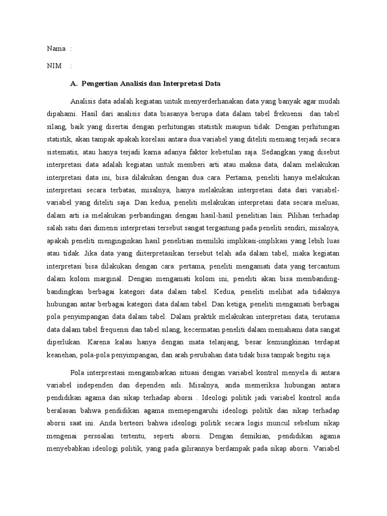 Interpretasi Hasil Analisi Data | PDF