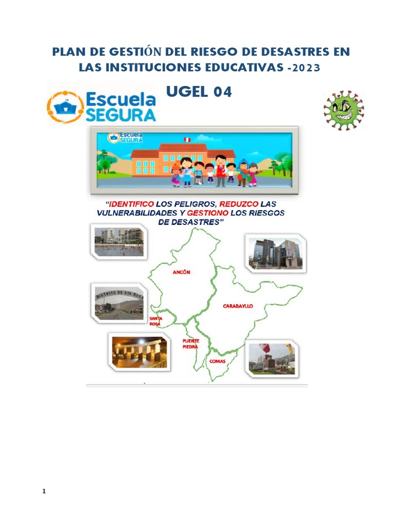 Iiee - Estructura PGRD 2023 Ugel 04 | PDF | Maestros | Suelo