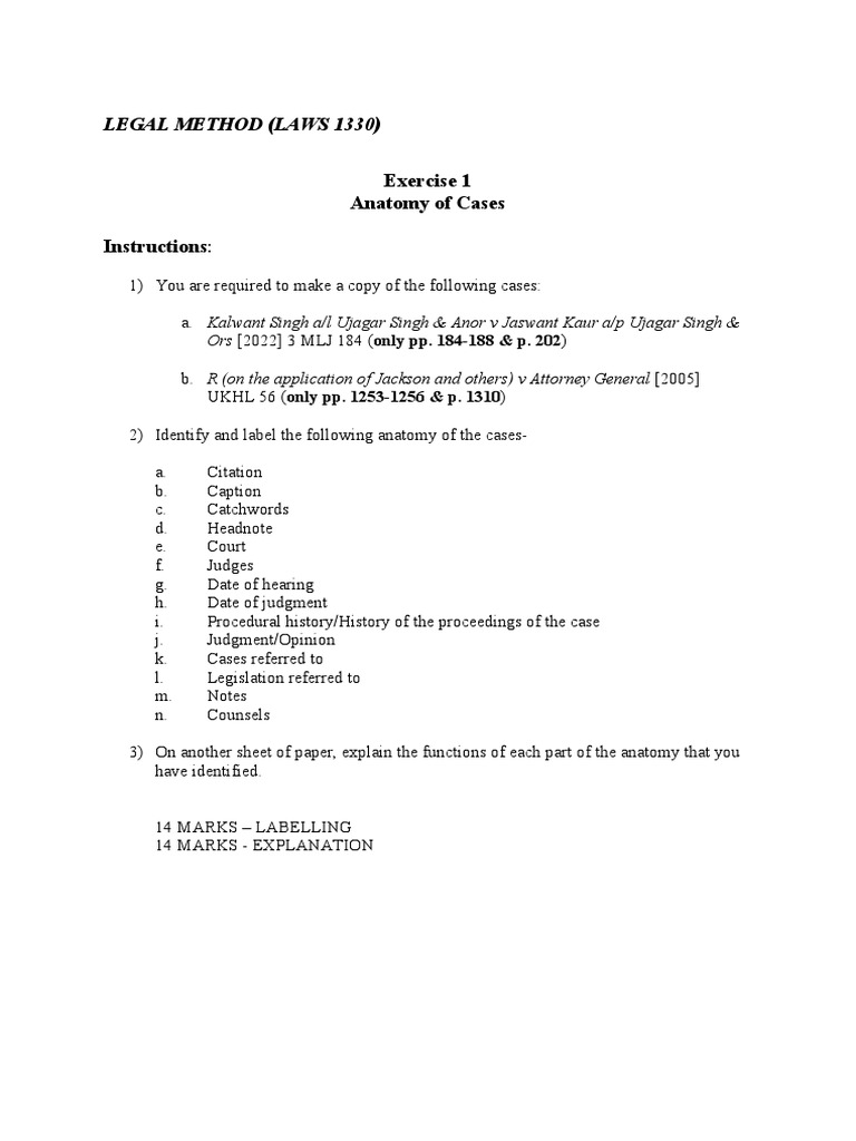 Exercise 1-Anatomy of Cases | PDF