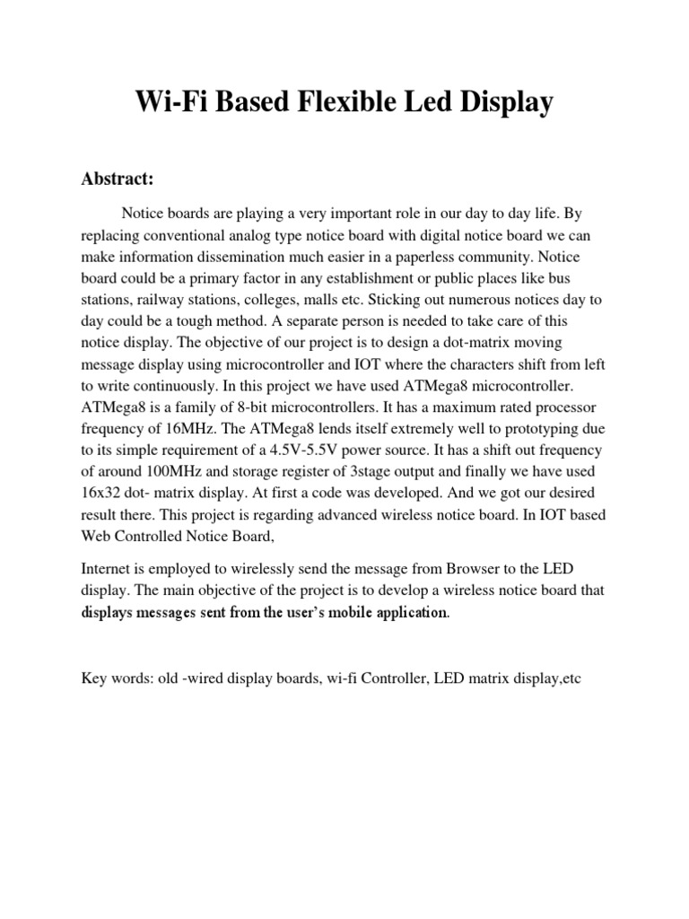 WIFI Based Flexible LED Display | PDF | Rectifier | Power Supply