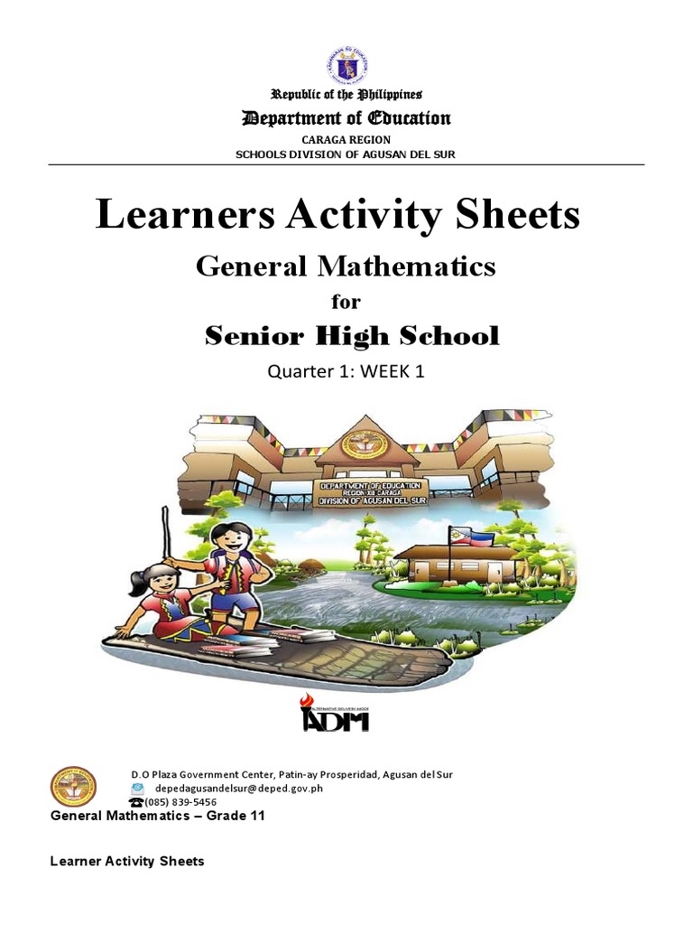 Gen - Math-SHS-LAS-Week 1 | PDF | Function (Mathematics) | Learning