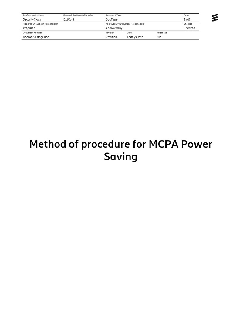 Method of Procedure For MCPA Power Saving | PDF | Operating System | Computer Architecture