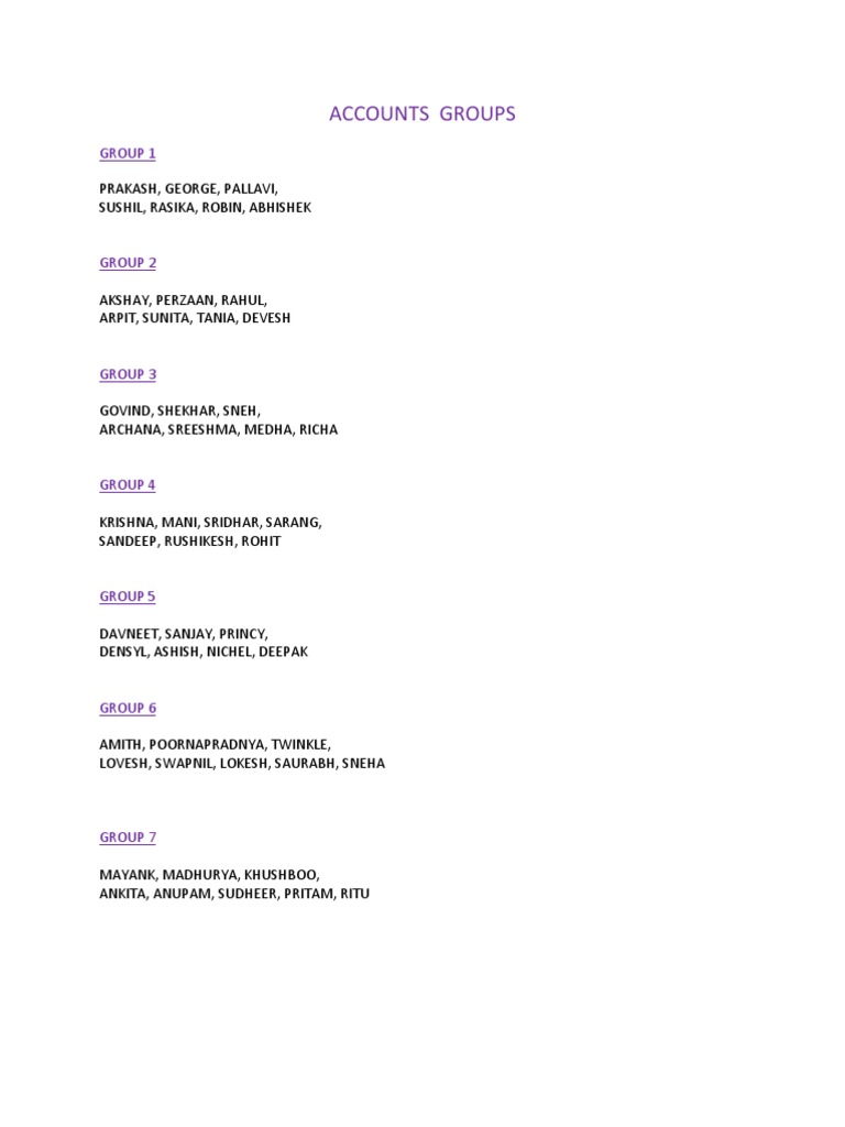 Account Group Member List | PDF