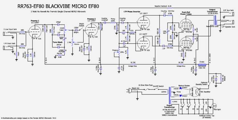 RR763 BLACKVIBE MICRO EF80 Schematic | PDF