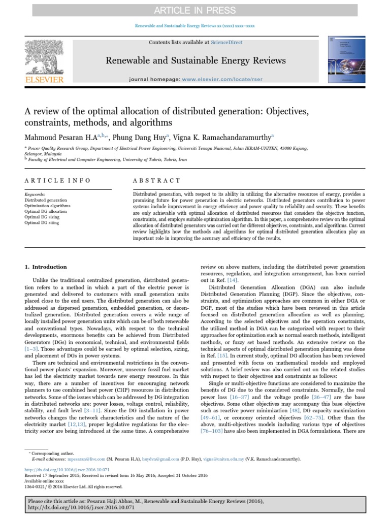 DG Allocation Researchgate | PDF | Distributed Generation | Mathematical Optimization