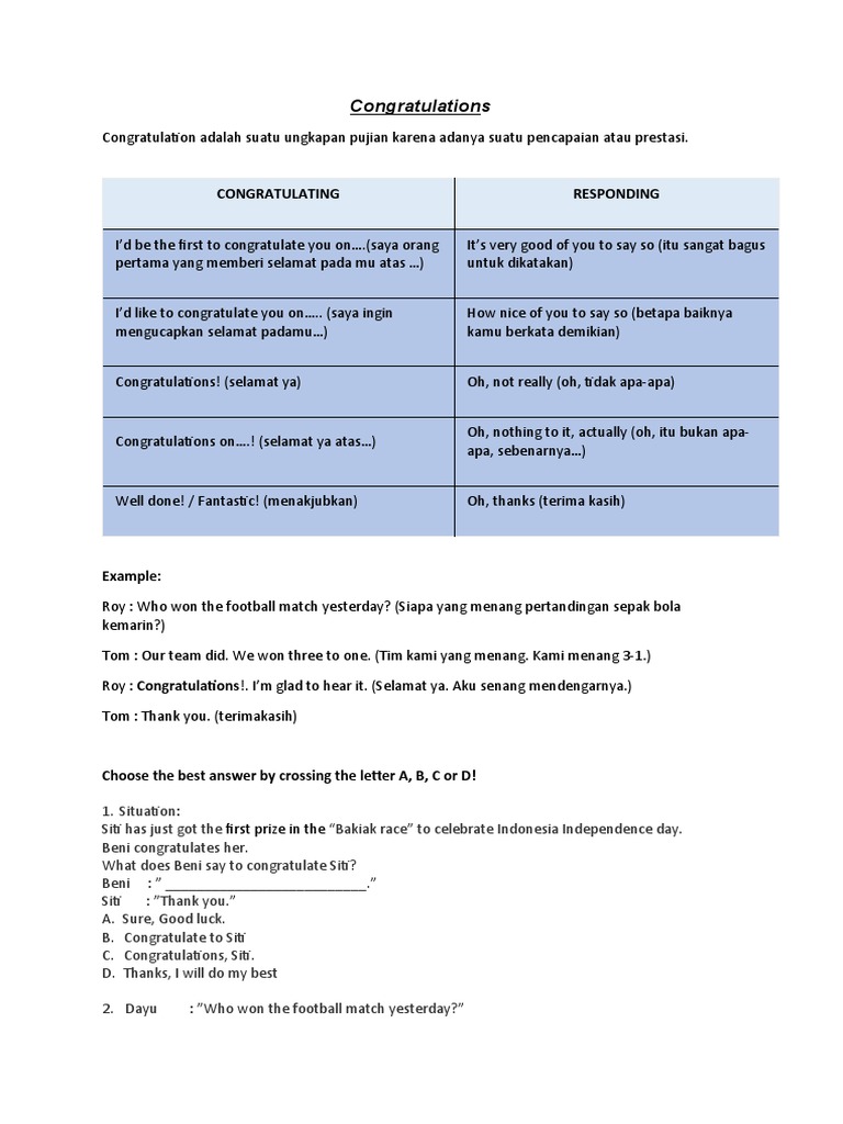 Congratulations | PDF