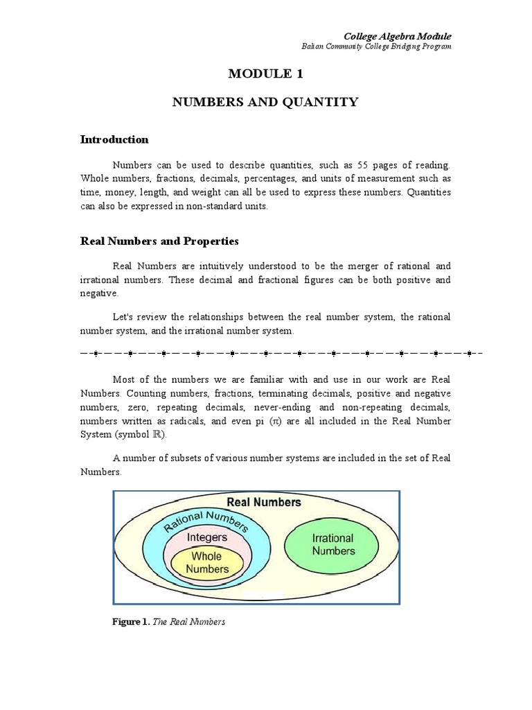 College-Algebra M1 | PDF | Numbers | Rational Number