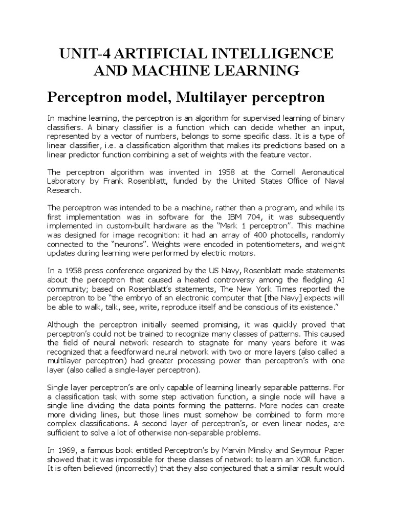 Unit-4 Aiml | PDF | Deep Learning | Artificial Neural Network