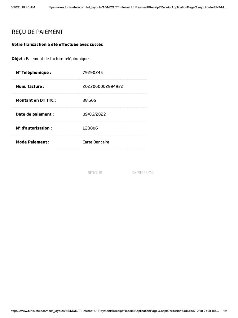 Facture Telecom 09-06-2022 | PDF