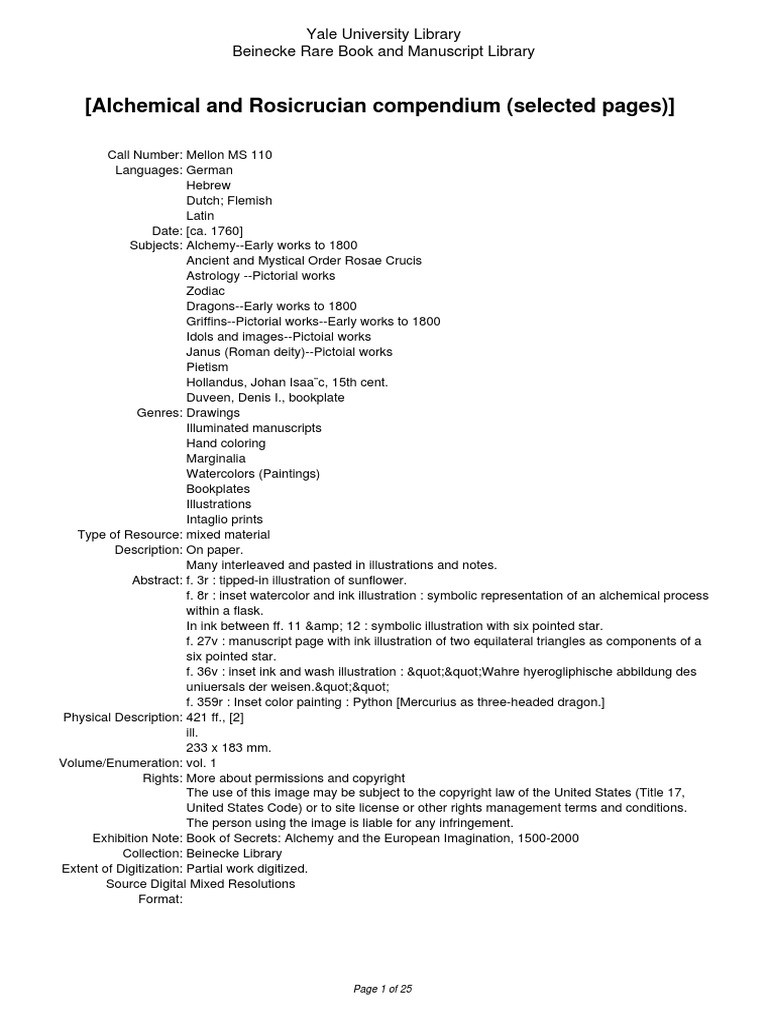(Alchemical and Rosicrucian Compendium (Selected Pages) ) | PDF | Alchemy