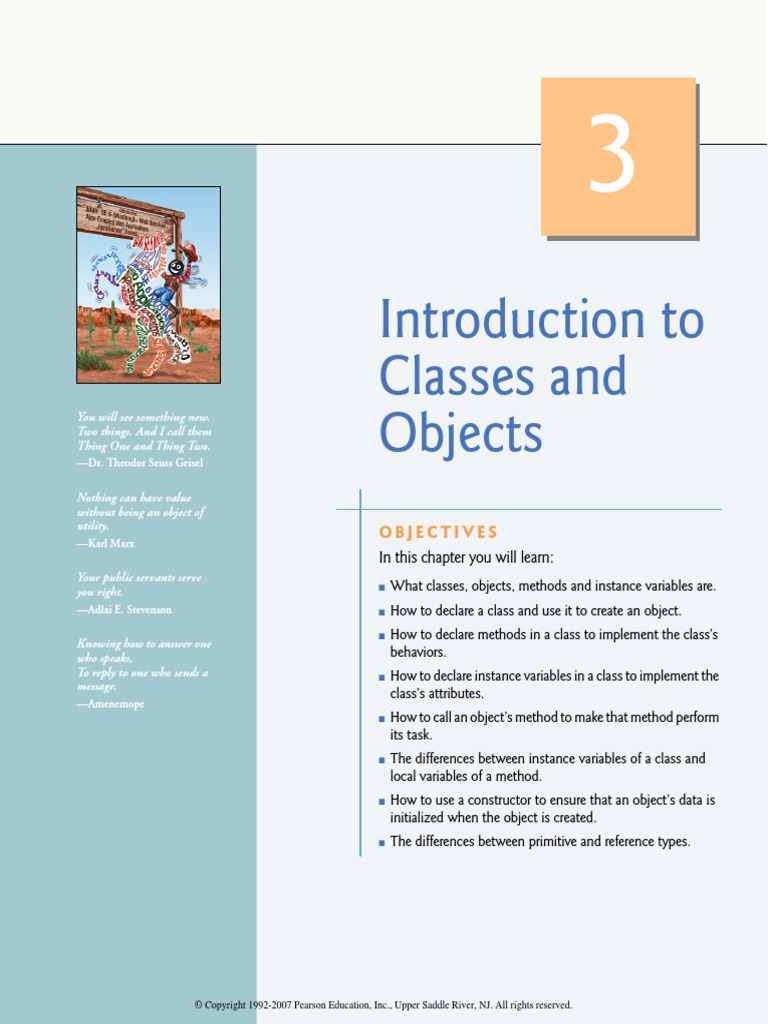 Introduction To Classes And Objects Objectives Pdf Method Computer Programming Class