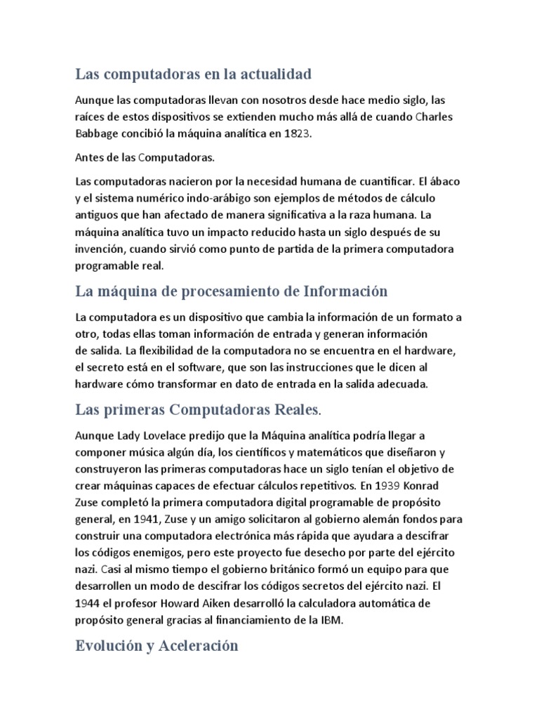 Evolución y Tipos de Computadoras Modernas | PDF | Computadoras ...