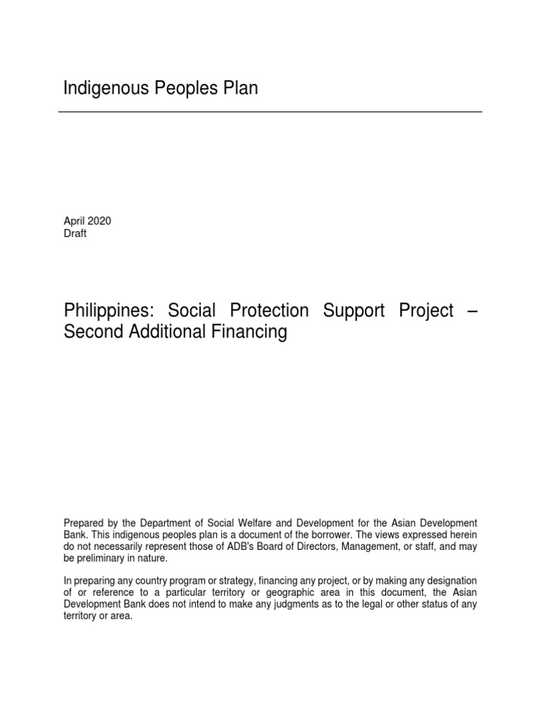 Indigenous Peoples Plan _ADB | PDF