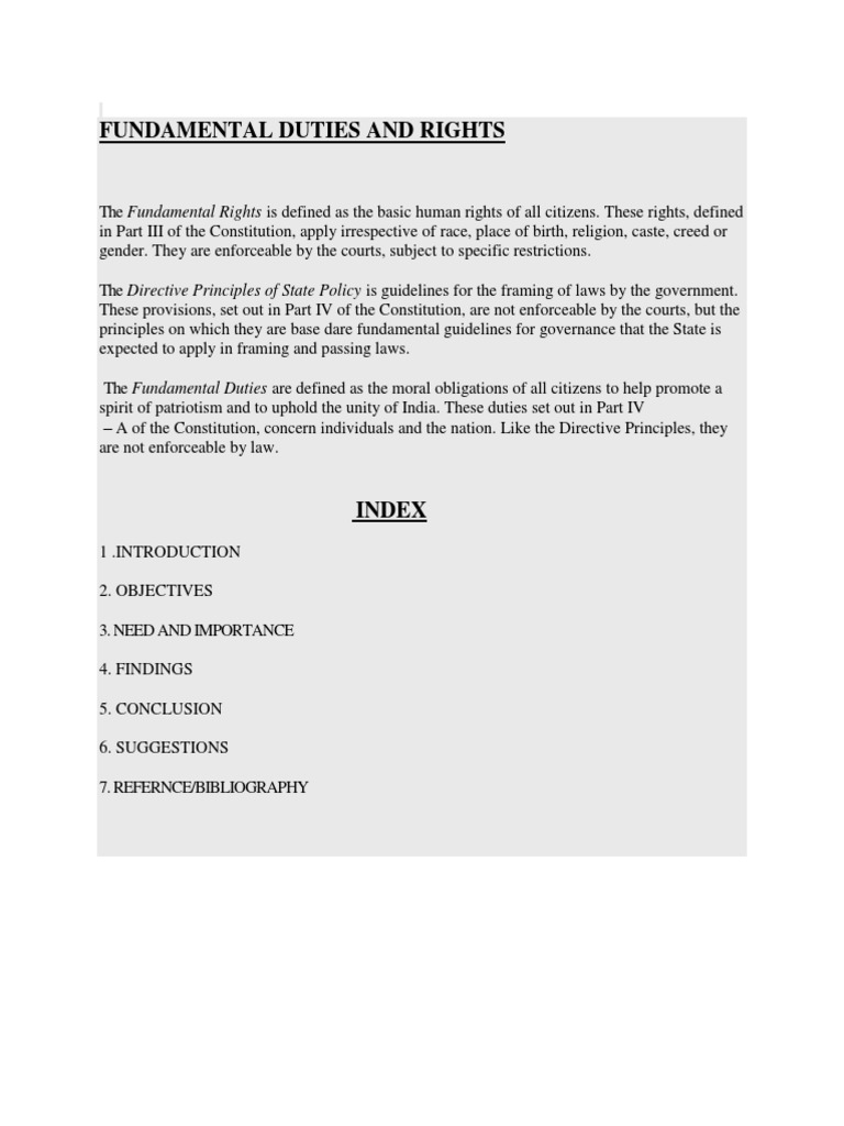 Fundamental Duties and Rights | PDF | Government | Political Science
