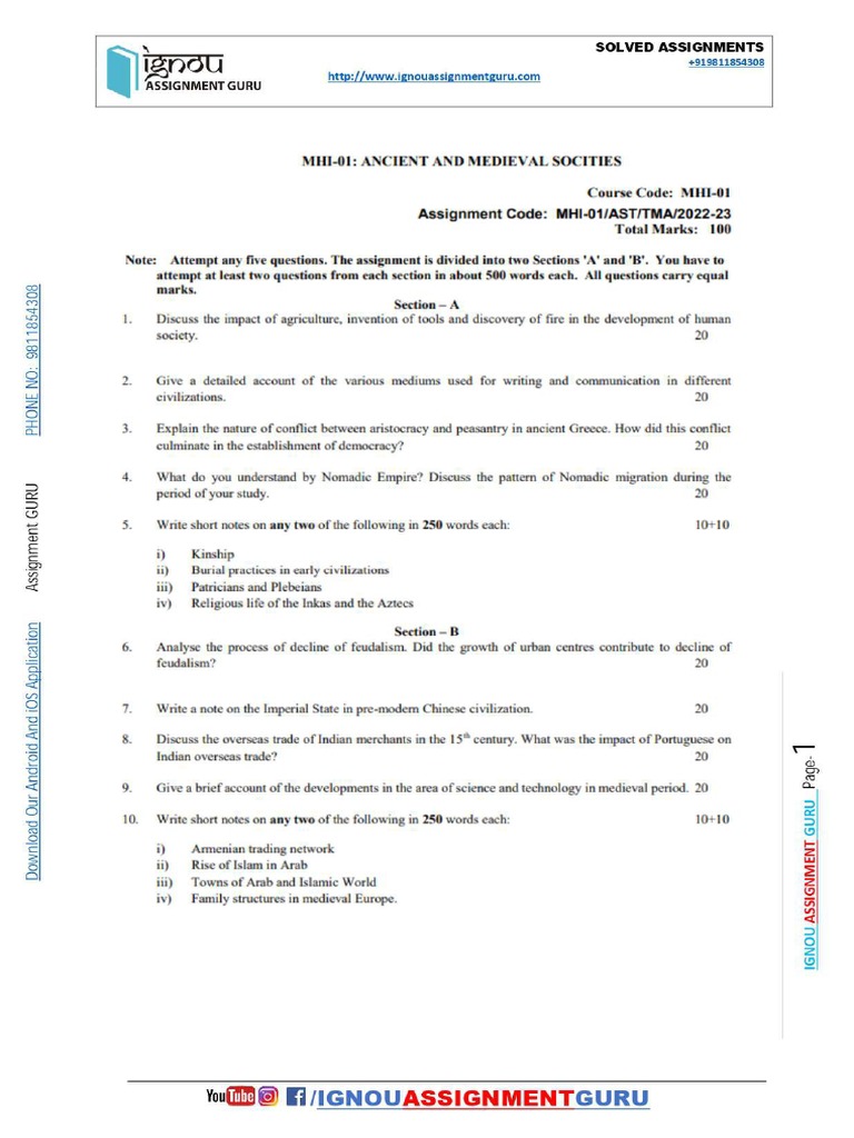 MHI 01 EM 2022 23 IGNOUAssignmentGuru - GURUji 3vv1vd | PDF