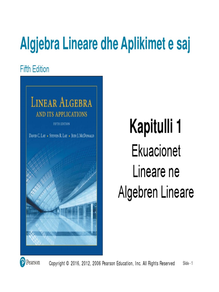 Algjebra Lineare Dhe Aplikimet e Saj: Kapitulli 1 | PDF