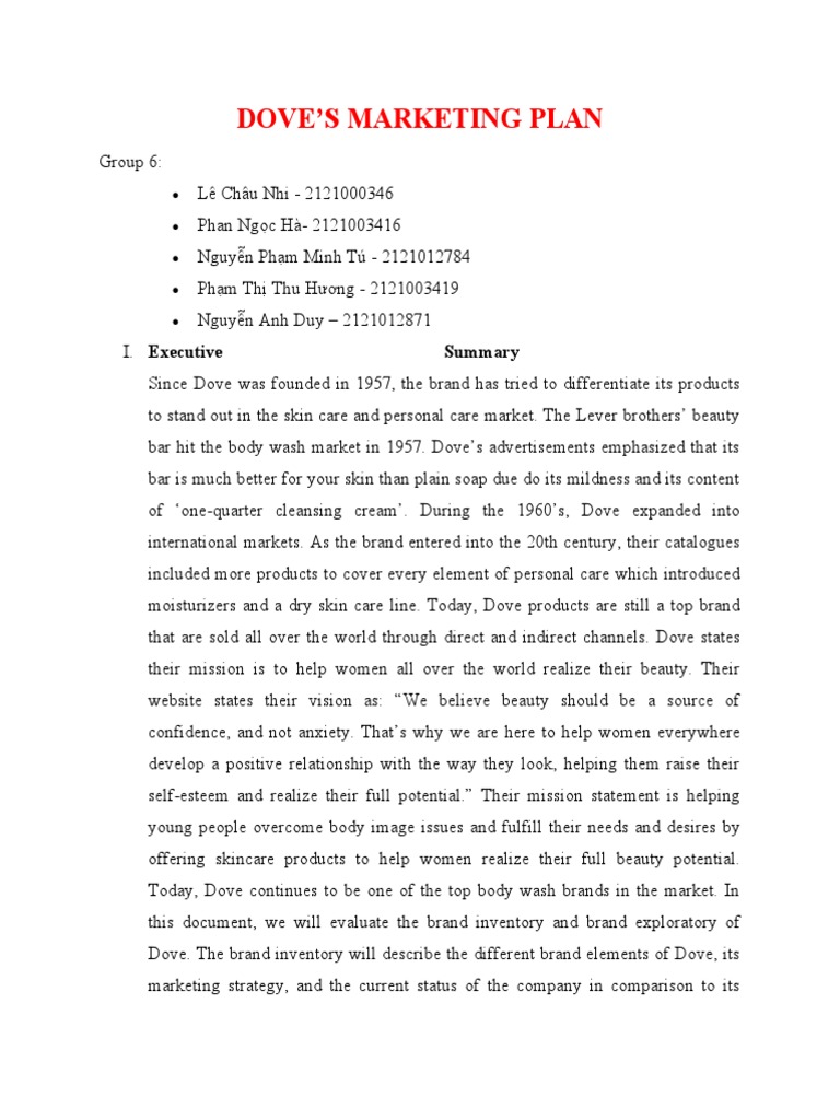Dove Marketing Plan and SWOT Analysis | PDF | Swot Analysis | Marketing
