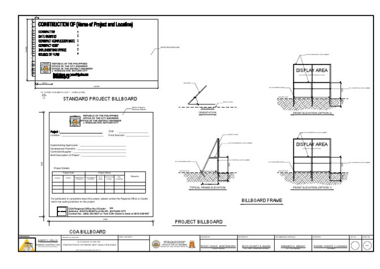 Standard Project Billboard Design for the Republic of the Philippines ...