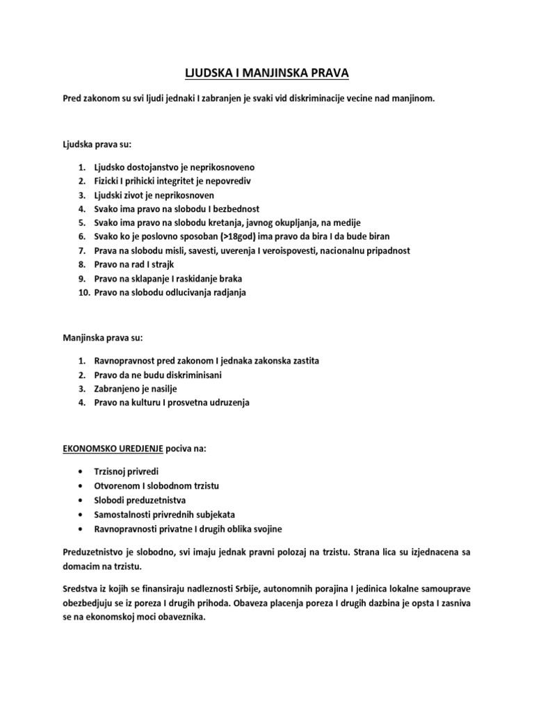 Ljudska I Manjinska Prava | PDF