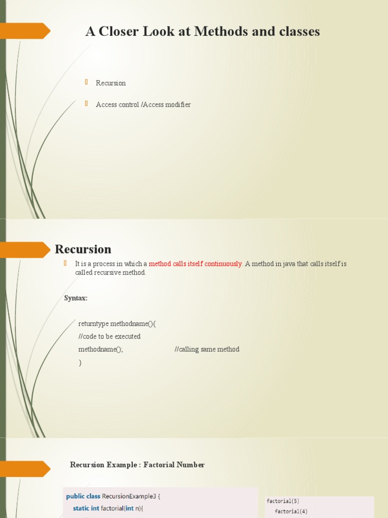 Recursion M3 | PDF | Method (Computer Programming) | Class (Computer ... Recursion M3 | PDF | Method (Computer Programming) | Class (Computer ...