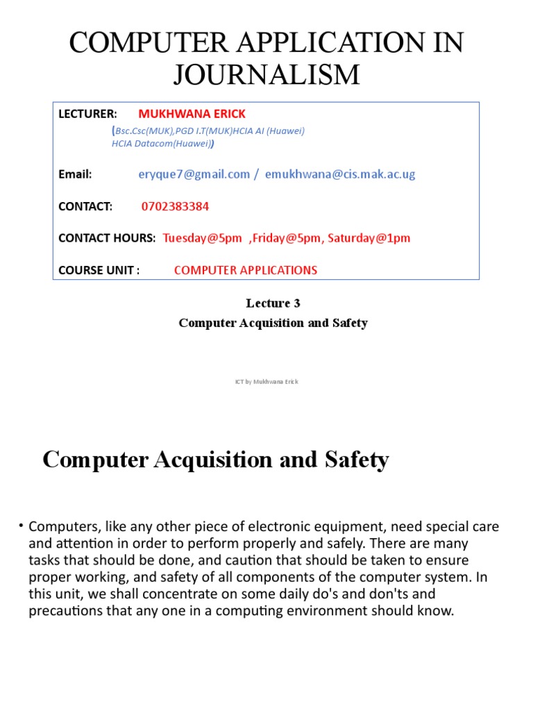 Module 3 - Computer Aquisition and Safety | PDF | Electromagnetic Interference | Computer Hardware