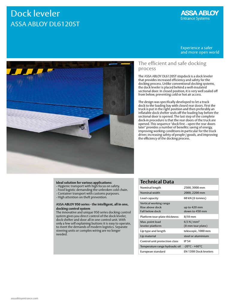 Assa Abloy DL6120ST Stepdock - Leaflet | PDF | Truck | Door